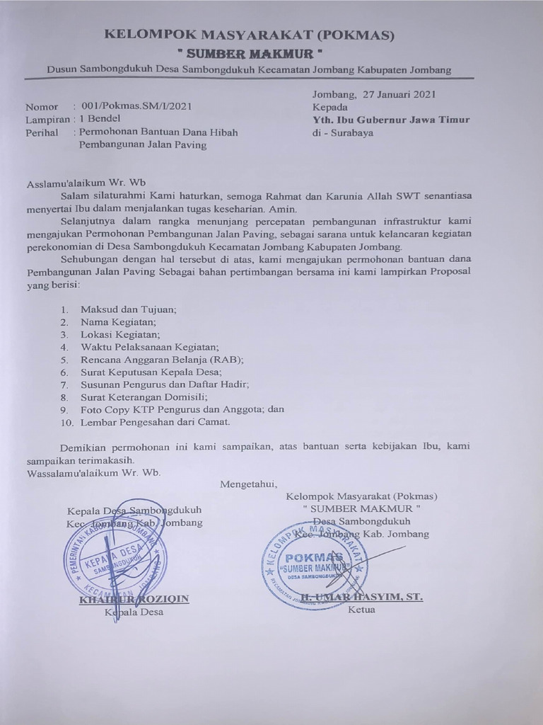 Pokmas Sumber Makmur - Desa Sambongdukuh | PDF