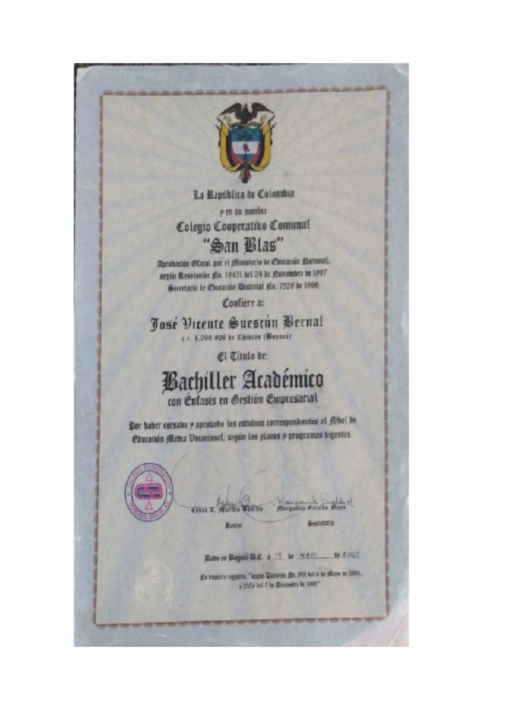 Diploma De Bachiller Pdf