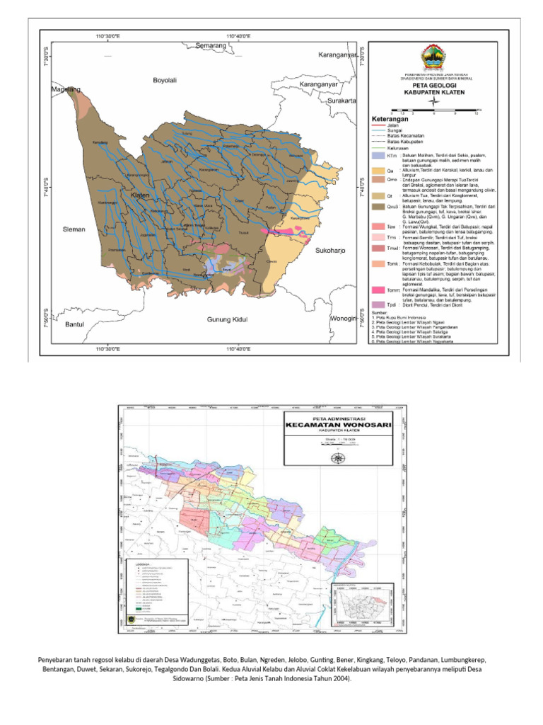 Peta Geologi Kabupaten Klaten | PDF