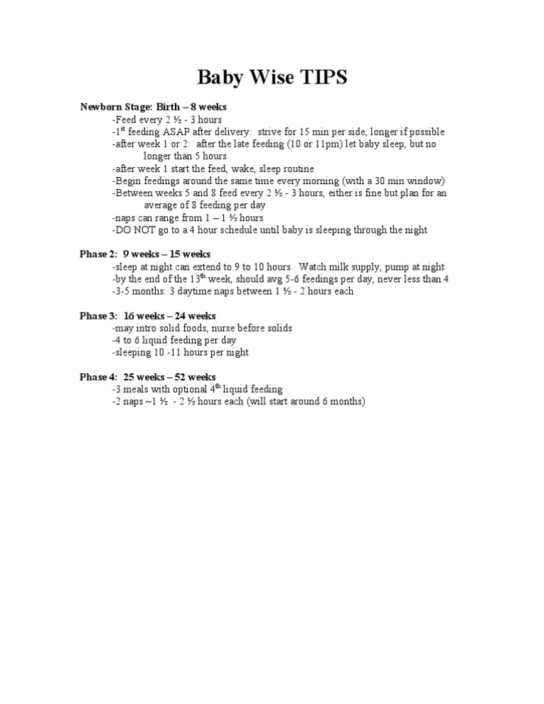 Baby Wise TIPS | PDF