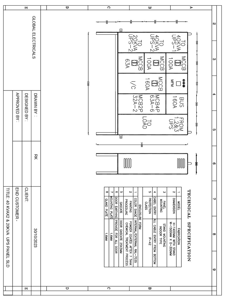 40 Kva x2 & 20 Kva Ups Panel Ga-4 | PDF