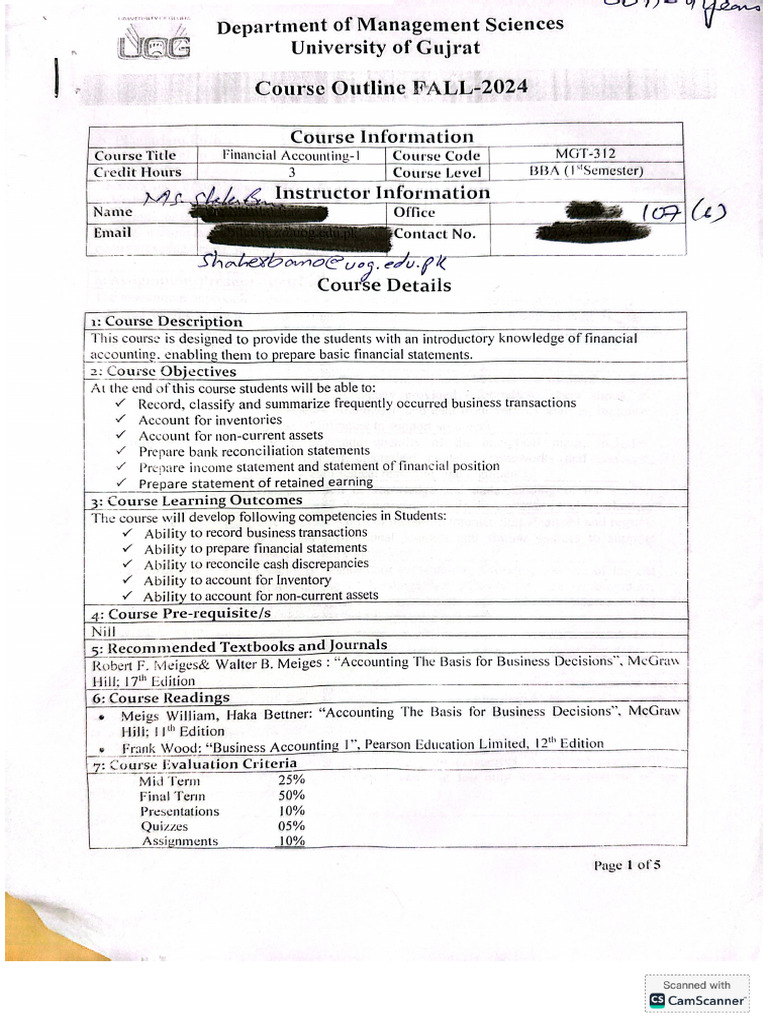 Accounting 1 Outline | PDF
