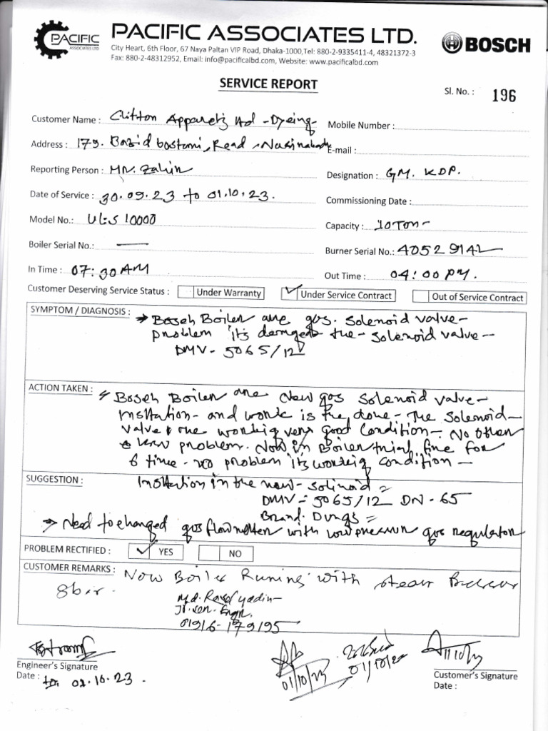 Bosch Boiler Gas Solinoid Valve Report | PDF