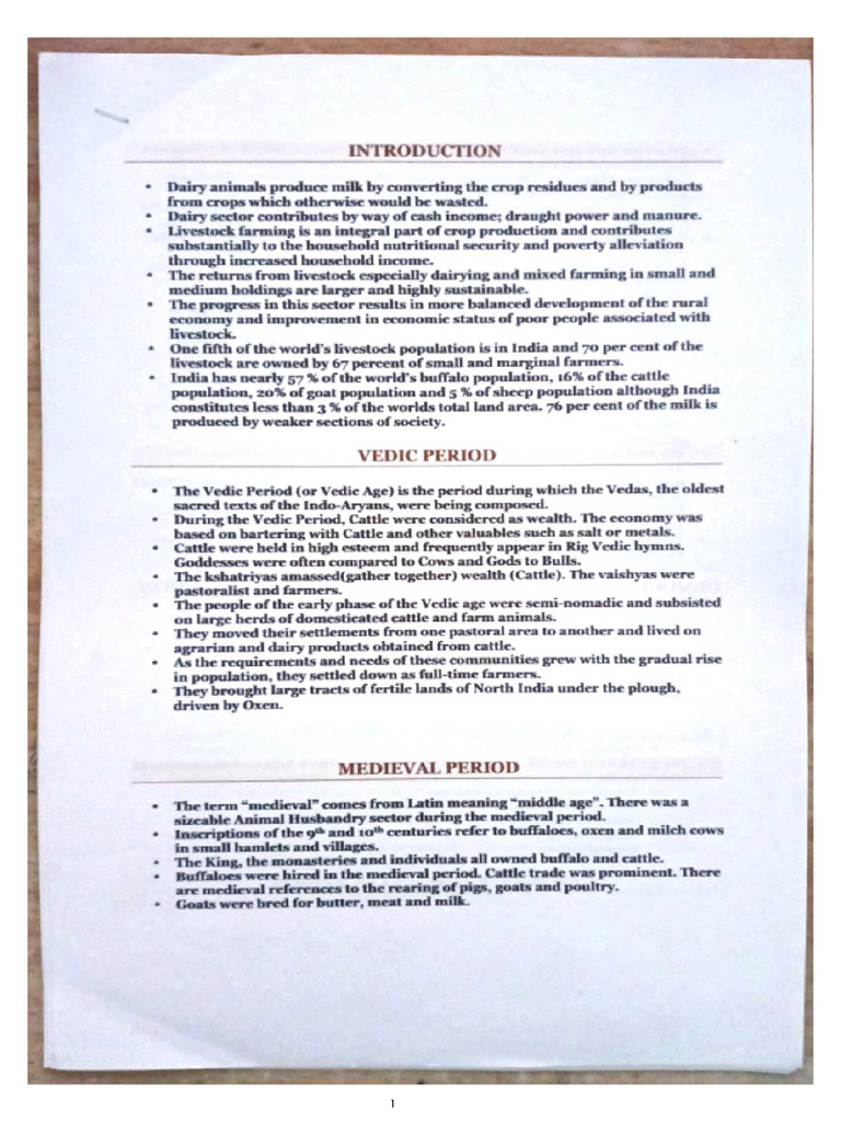 Livestock Notes Chp-1 | PDF