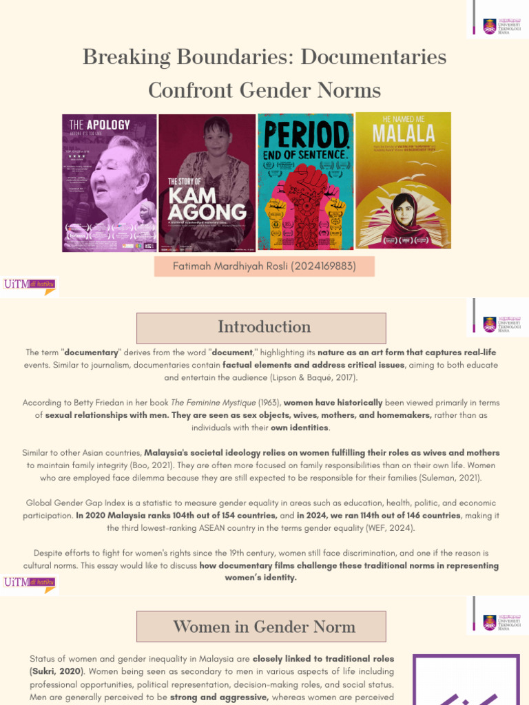 Breaking Boundaries Documentaries Confront Gender Norms | PDF