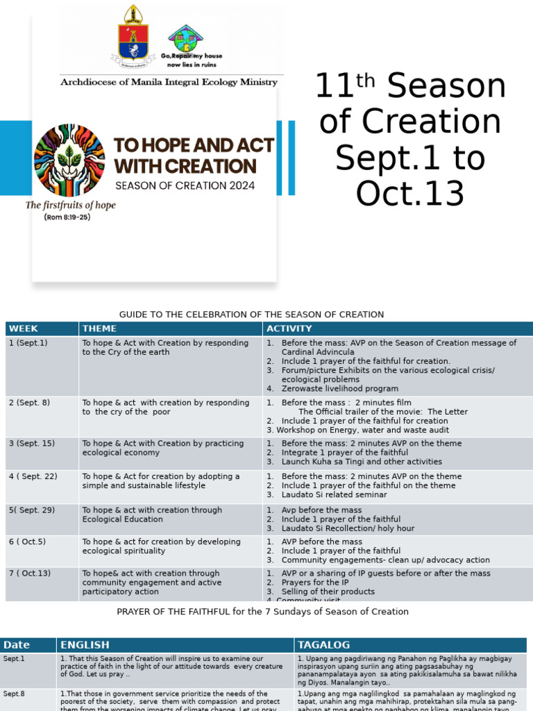 Season of Creation Parish Guide | PDF