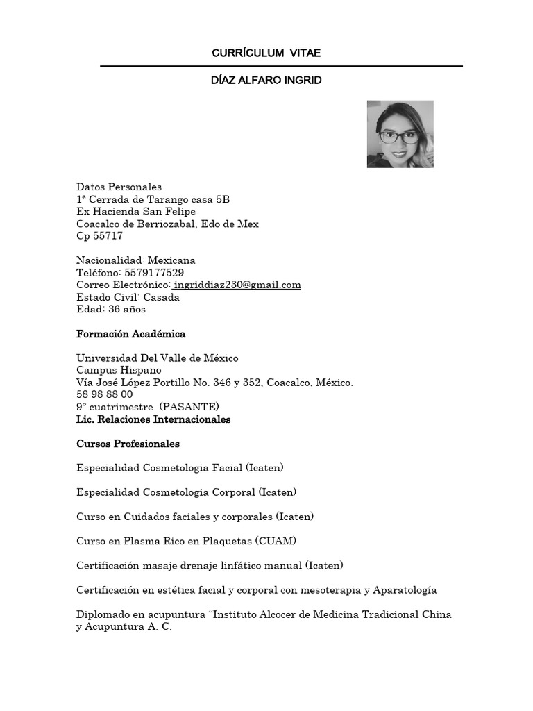 Ingrid Diaz CV | PDF