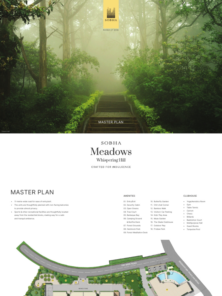 SOBHA MEADOWS - WHISPERING HILL - Project Master Plan | PDF