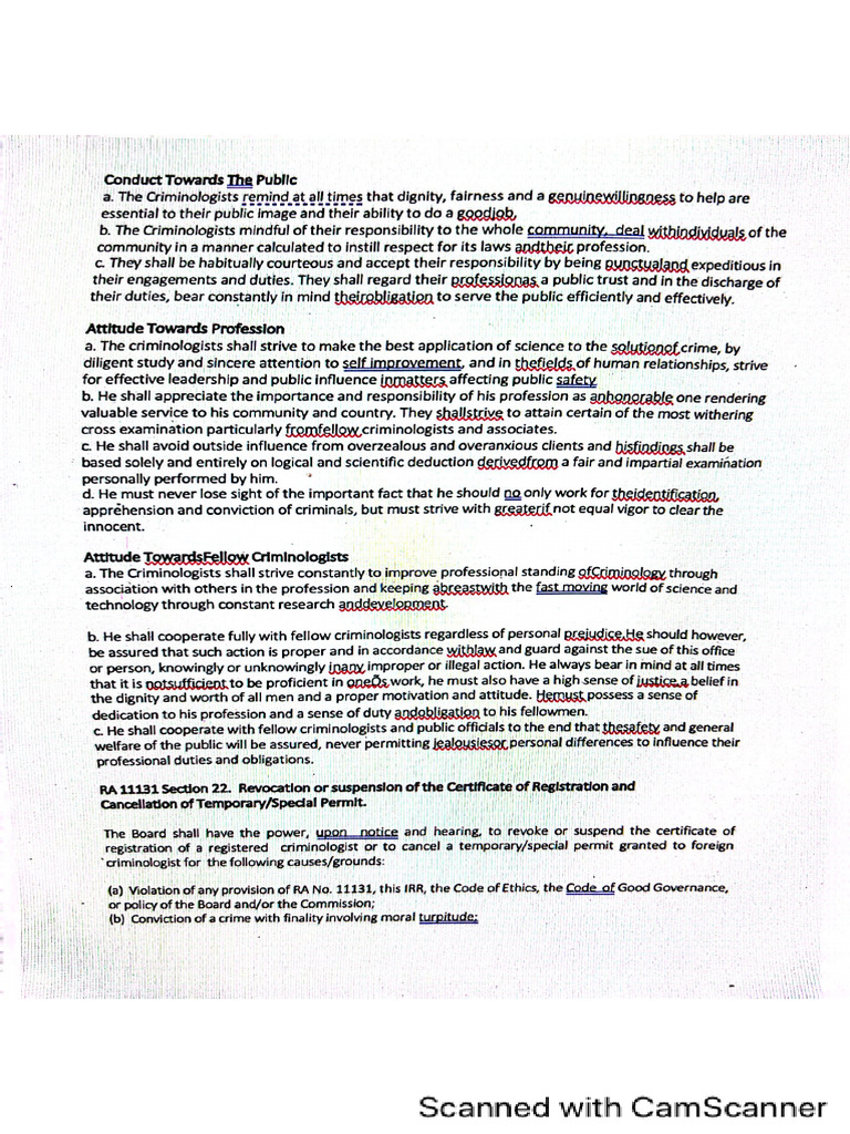 CRIM 104 Professional Conduct and Ethi | PDF