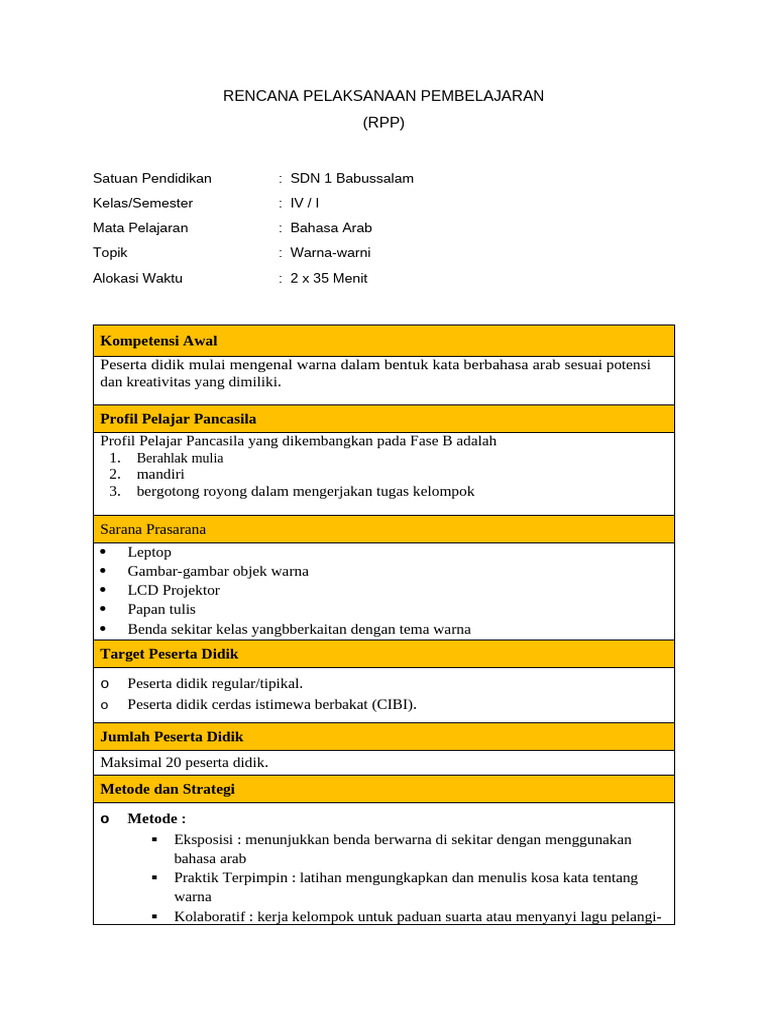 Contoh RPP - Modul Ajar | PDF