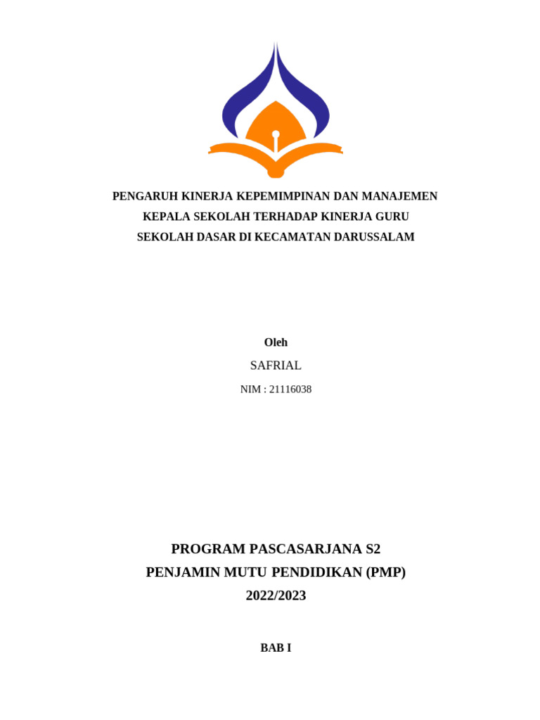 Proposal Tesis Pendidikan S2 | PDF