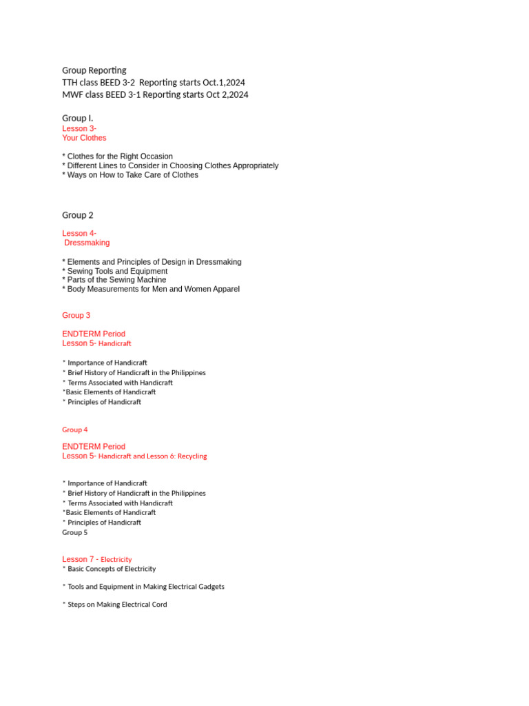 TOPICS in Group Reporting EPP BEED 3 | PDF