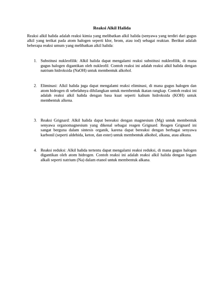 Reaksi Alkil Halida | PDF