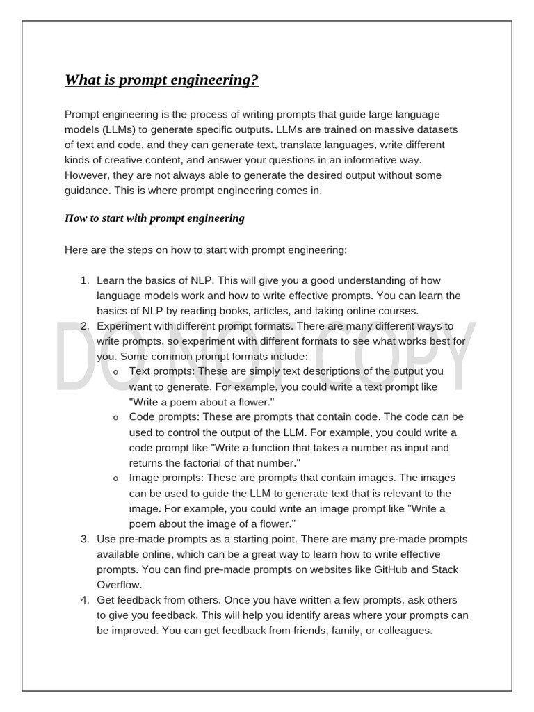 How To Start Prompt Engineering | PDF