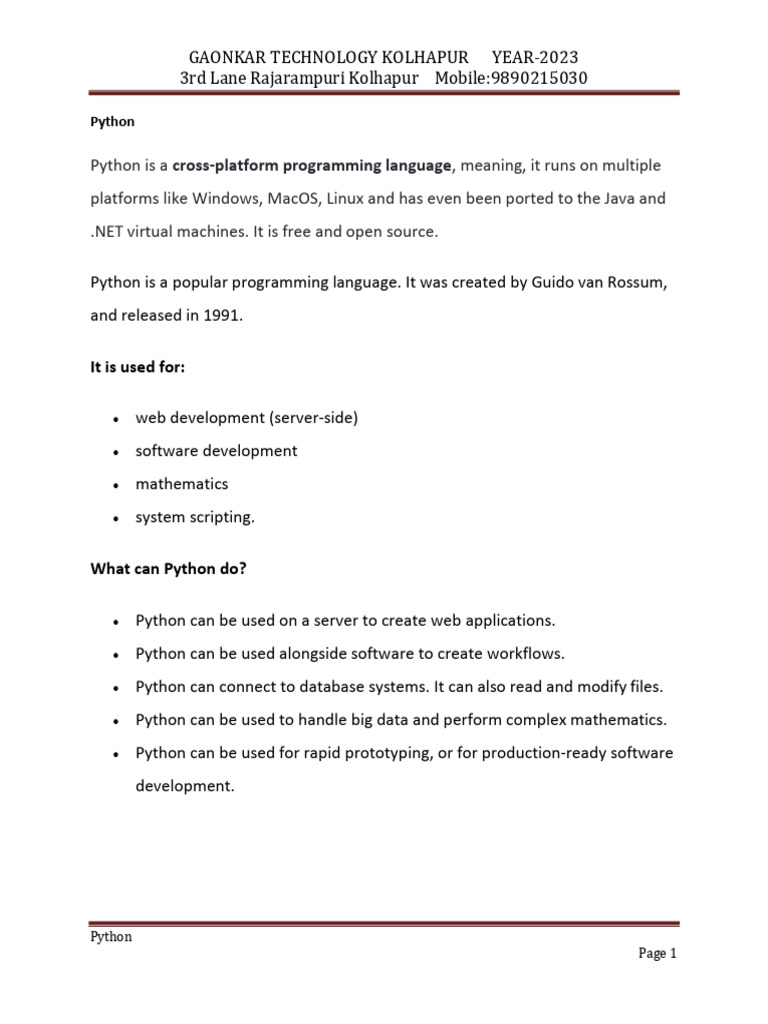 Python Basic 2 | PDF