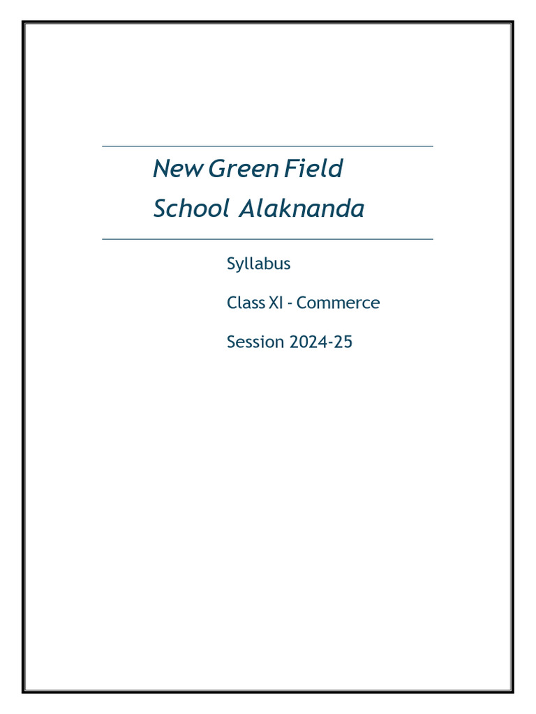 Class 11 Commerce Syllabus (24-25) | PDF