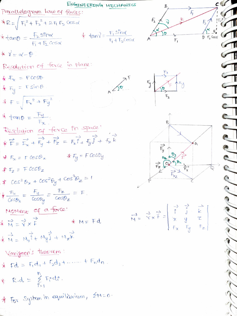 Engineering Mechanics Short Notes | PDF