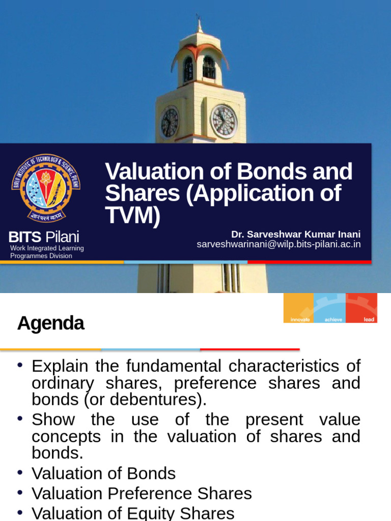 Session 4. Valuation of Bonds and Shares (Application of TVM) | PDF