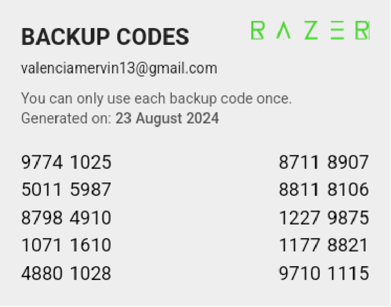 Razer Id Codes | PDF