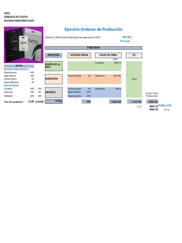 Costeo Por Órdenes Ejer y Deb Cls | PDF