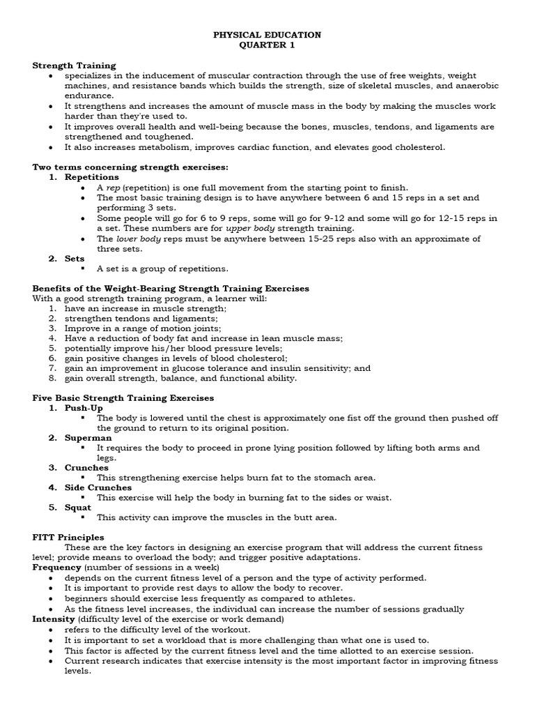 Q1 Physical Education | PDF