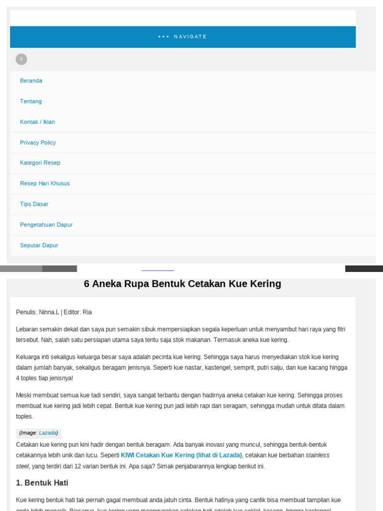 6 Aneka Rupa Bentuk Cetakan Kue Kering | PDF