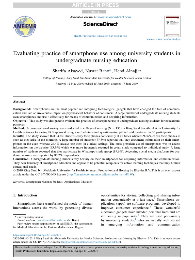 Evaluating Practice of Smartphone Use Among Univer | PDF