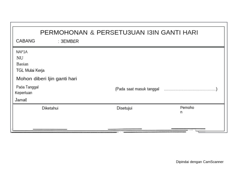 Form Ganti Hari | PDF