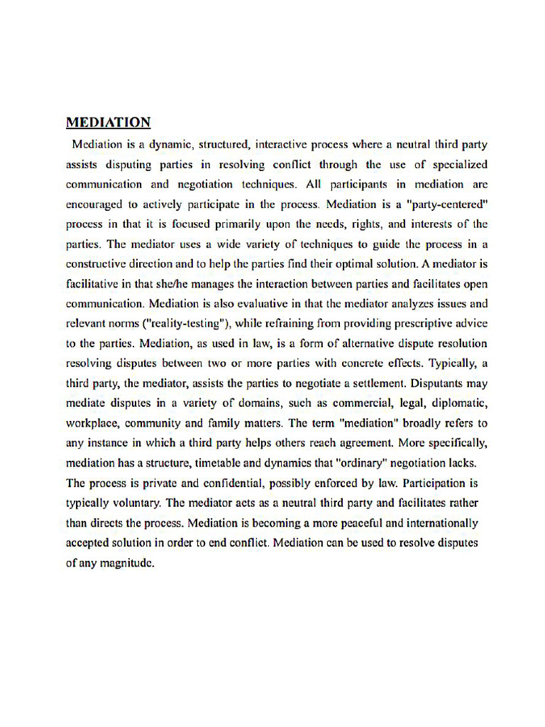 Mediation | PDF