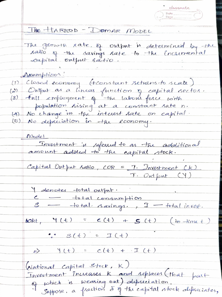 Harrod Domar Model | PDF