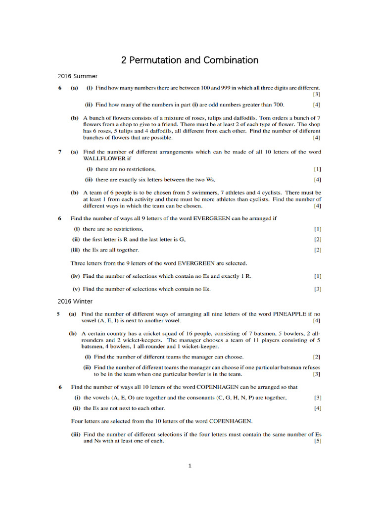 2 Permutation and Combination | PDF