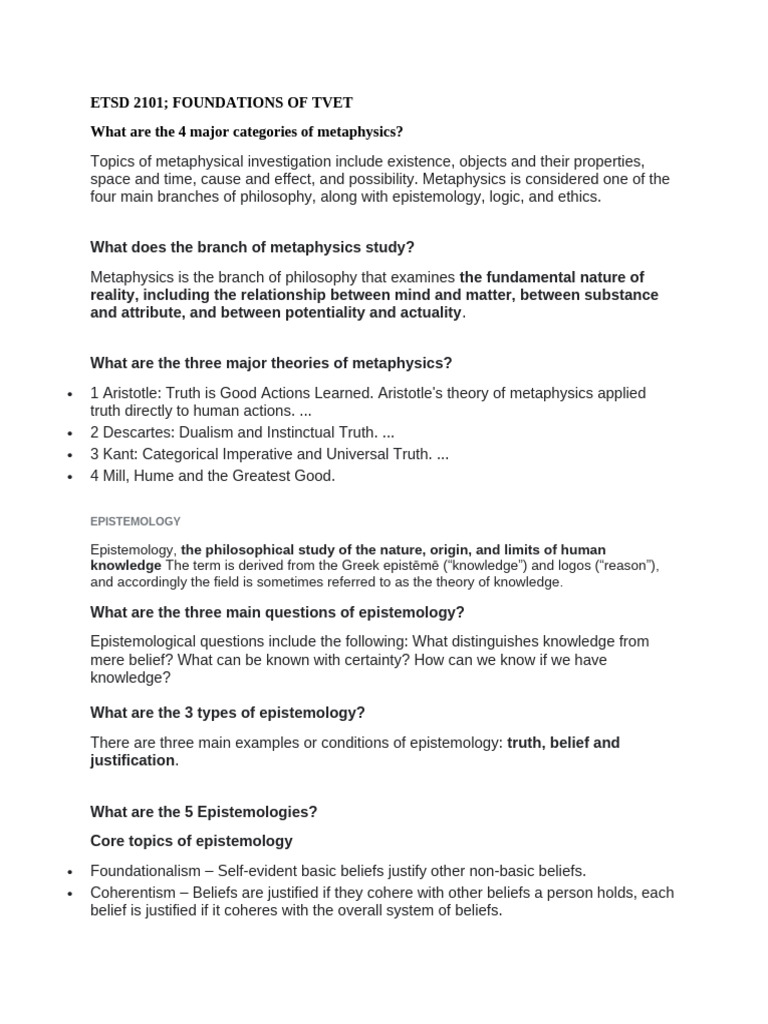 Etsd 2101 Tvet Foundations | PDF