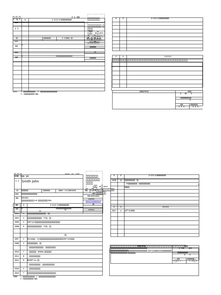 Rirekisho Format | PDF