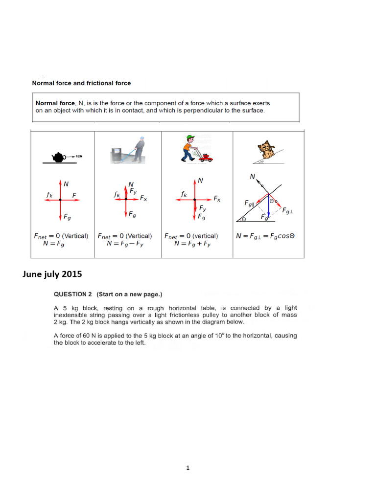 Normal and Frictional Forces Explained | PDF | Force | Friction