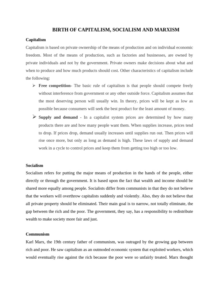 Birth of Capitalism | PDF