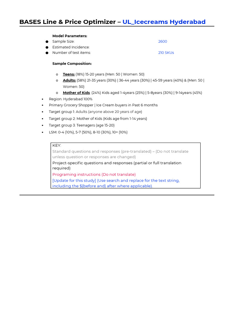 NIQ BASES UL - Ice-Creams LPO Hyd - Questionnaire Survey - 230824 Sent ...