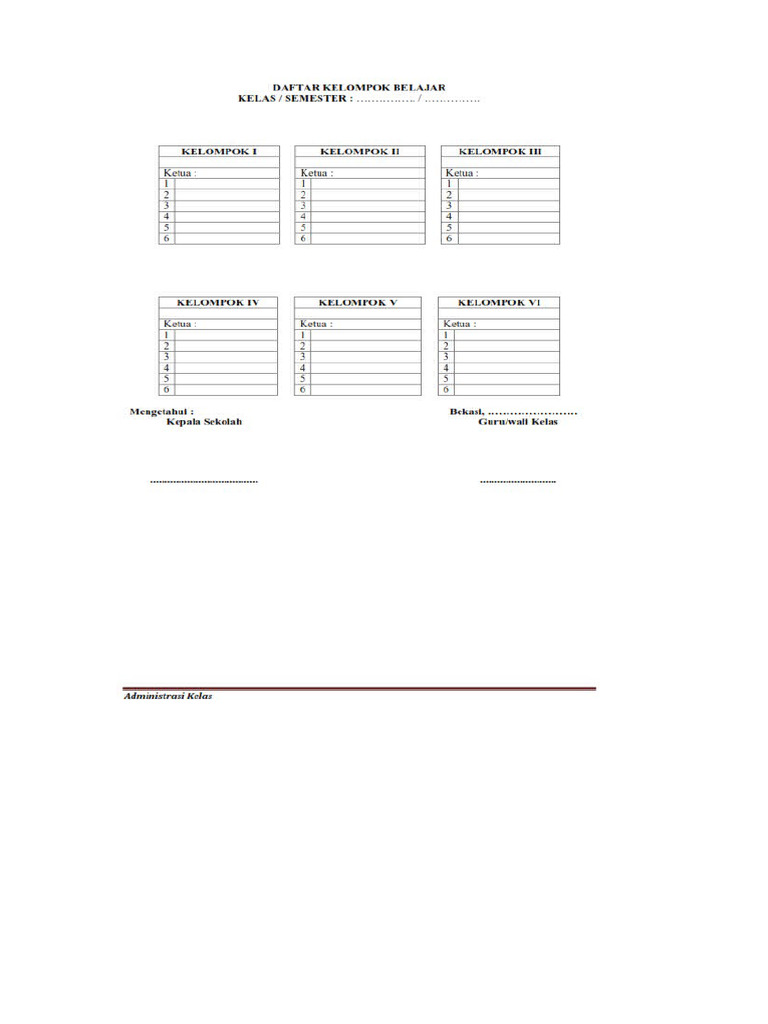 Daftar Kelompok | PDF