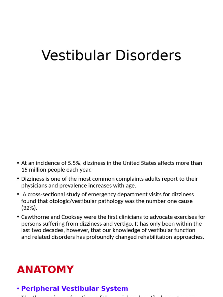 Vestibular Disorders | PDF