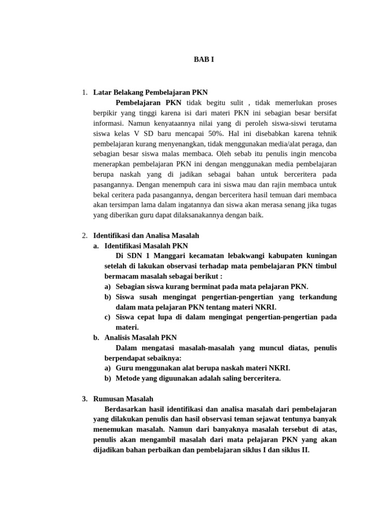 Latar Belakang Pembelajaran PKN | PDF