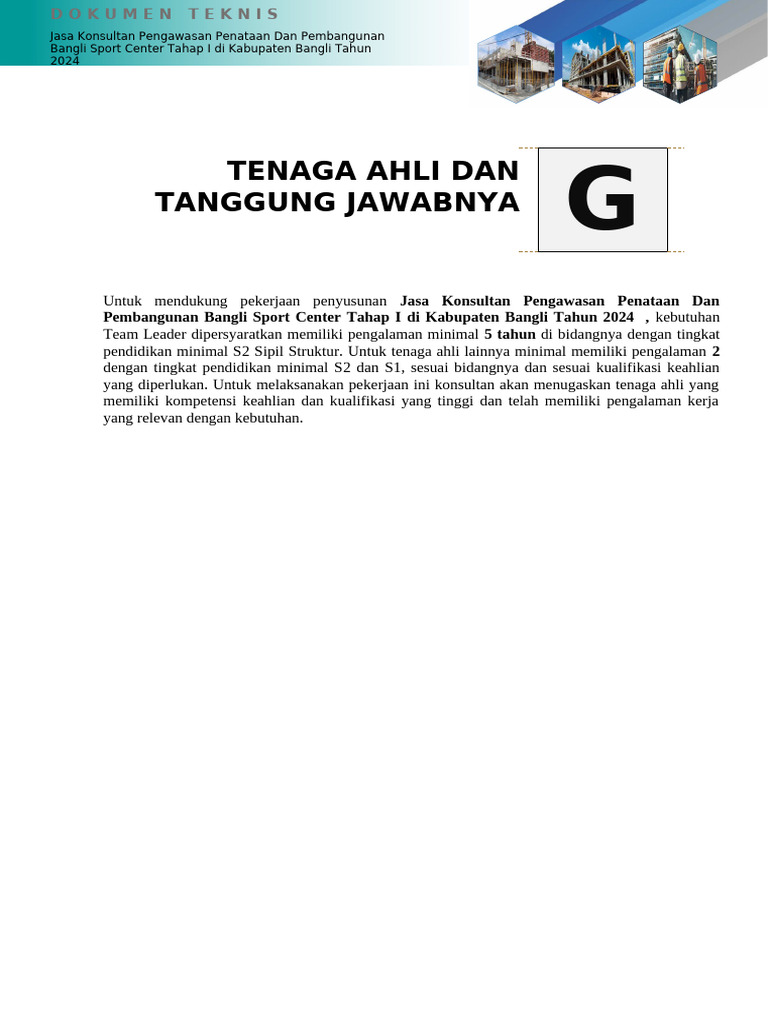 Bab G. KOMPOSISI TENAGA AHLI | PDF