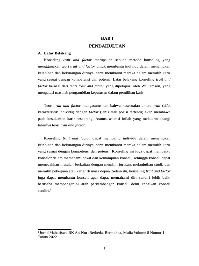 TBK (BAB I, BAB II, PENUTUP, DP) Trait | PDF