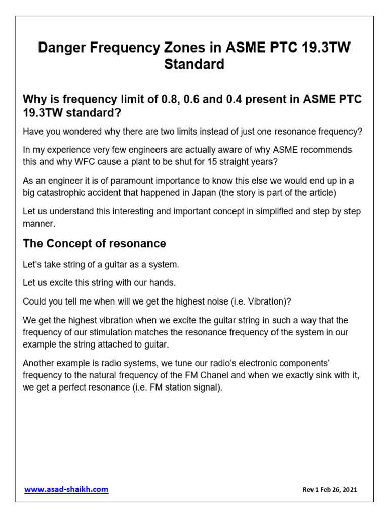 Danger Zone in Asme PTC 19 3 Thermowell STD Rev 1 2021 | PDF ...