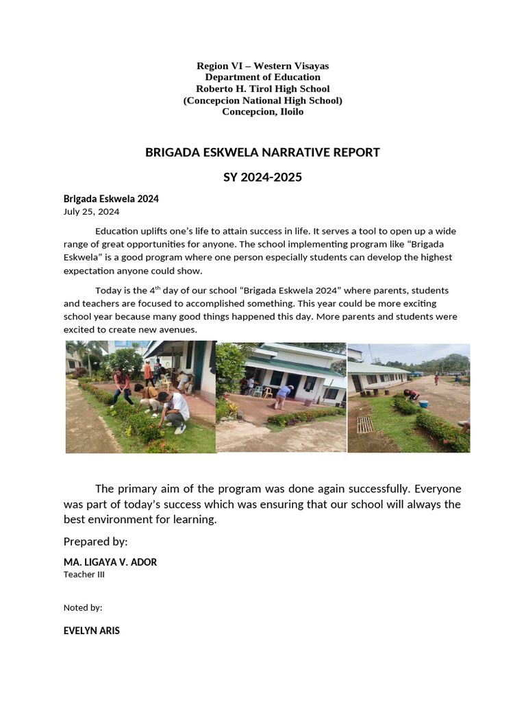 Brigada Eskwela 2024 4th Day | PDF