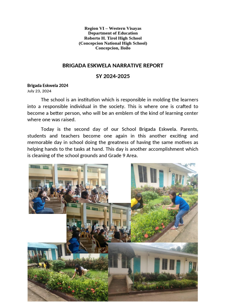 Brigada Eskwela 2024 2nd Day | PDF | Wellness