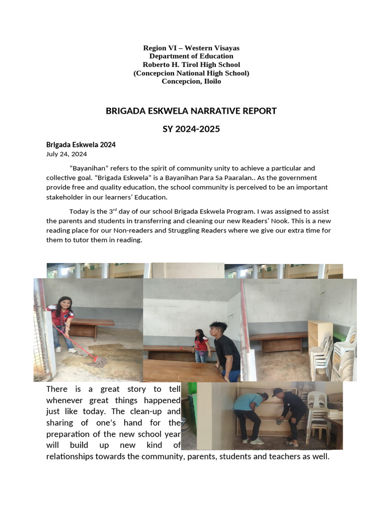 Brigada Eskwela 2024 3rd Day | PDF