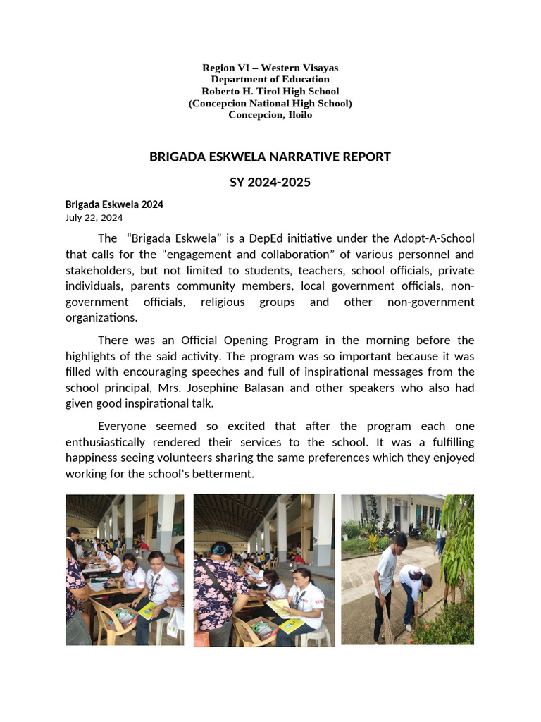 Brigada Eskwela 2024 | PDF