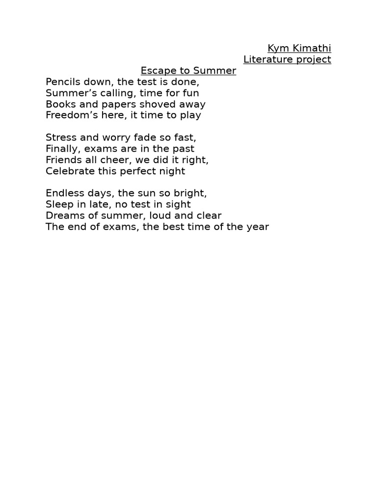 Literature Poem Project | PDF