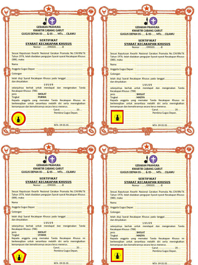 Piagam TKK - SHOLAT | PDF