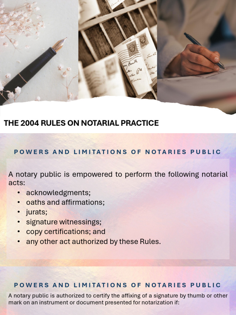 2004 Rules On Notarial Practice and Affidavits | PDF | Affidavit | Law
