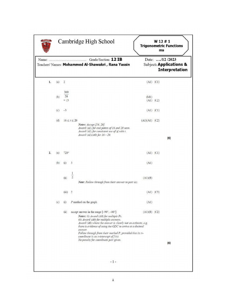 Trigonometric Functions | PDF